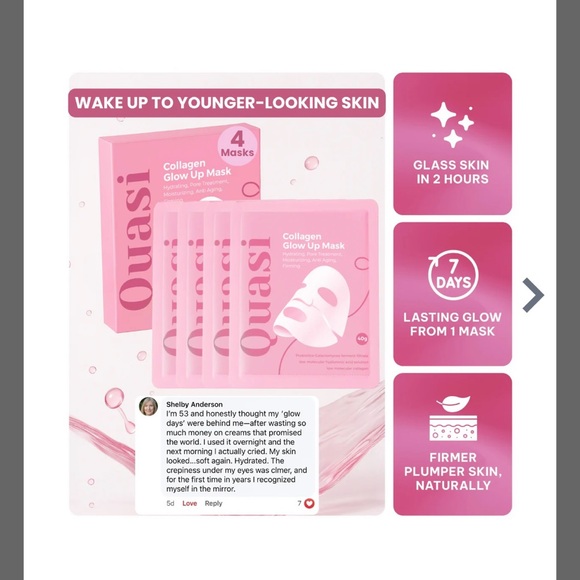 quasi | Skincare | New Quasi Collagen Glow Up Mask 2 4 Pc Box | Poshmark
